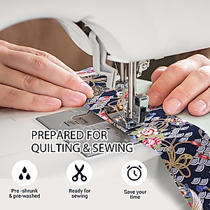 40 Pcs Blue Japanese Style Jelly Roll Blue Ukiyoe Fabric Strips for Quilting Crafting Blue Sea Wave Bird Floral Precut Polyester Patchwork for Sewing DIY Crafts Fabric Bundles Strips 39.37 × 2.55 Inch