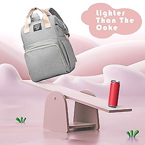 OSOCE Diaper Bag Backpack, MultiFunction Maternity Baby Bag, Waterproof and Stylish Diaper Backpack for Mom and Dad, Baby Diaper Bag with Large Capacity and Lightweight Size, Light Grey