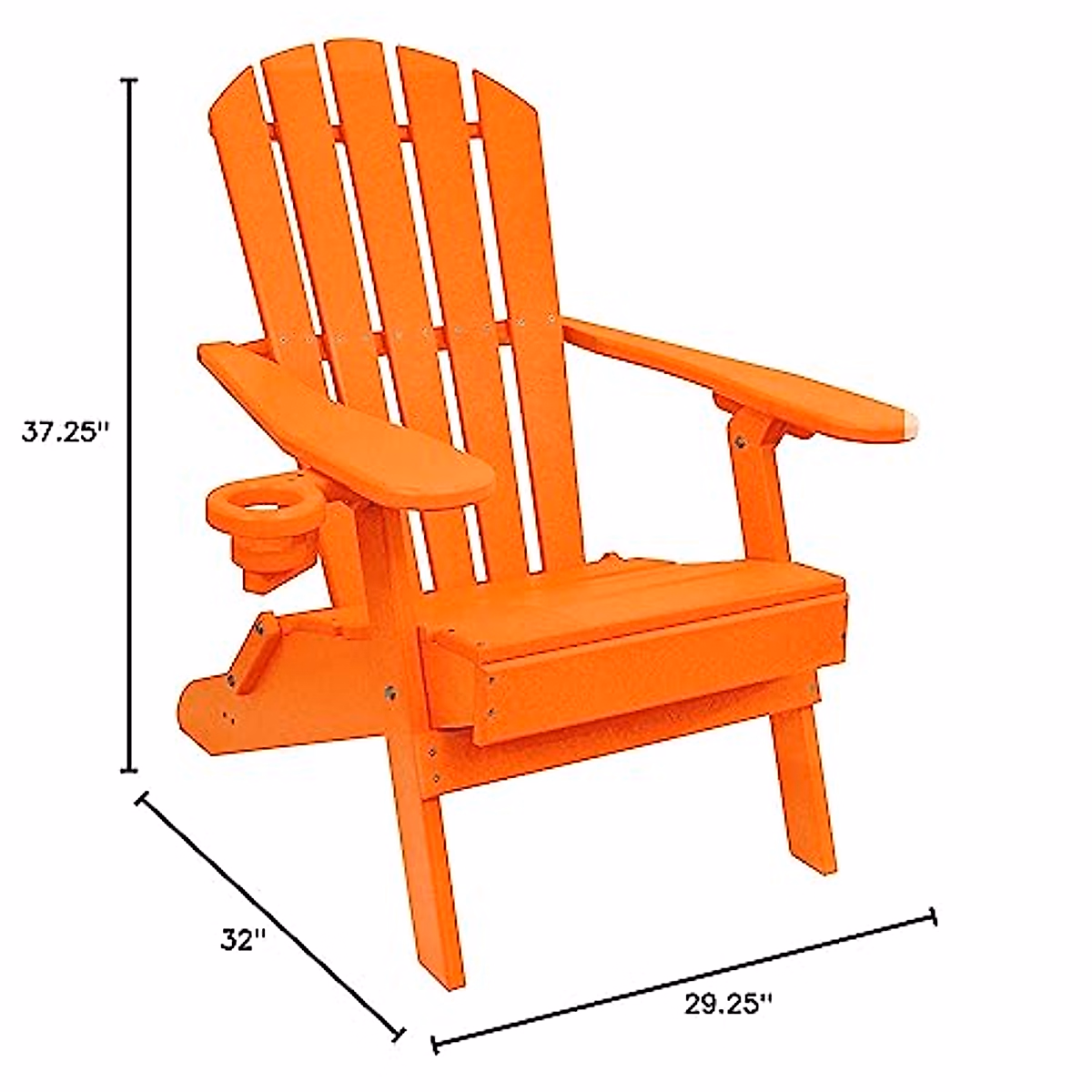 ECCB Outdoor Outer Banks Value Line Poly Lumber Adirondack Chair (Bright Orange)