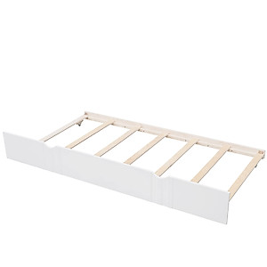 BIADNBZ Twin Size Day Bed with Trundle, Wooden Daybed Frame, for Bedroom Guest Room Office, White
