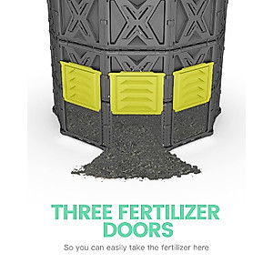 Large Compost Bin - 143 Gallon (540 L) Garden Composter with Better Aeration System, Easy Assembling/BPA Free/Sturdy/Outdoor Compost Tumbler