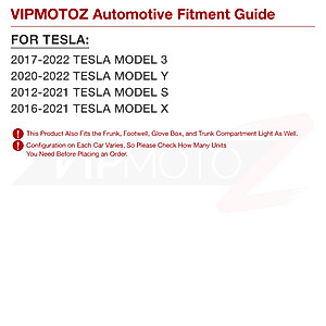 VIPMOTOZ For Tesla Model 3 S X Full LED Side Door Panel Courtesy Welcome Step Light Lamp Assembly Replacement 6000K Diamond White 4-Pieces Set