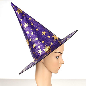 Azude Purple Witch Hats Halloween Costumes for kids girls women Fancy dress Party Decorations