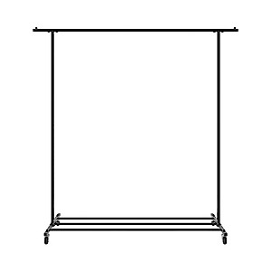 BOFENG Standard Rod Simple Metal Clothing Garment Rack,Rolling Clothes Organizer,Freestanding Hangers with Wheels for Hanging Clothes,Black
