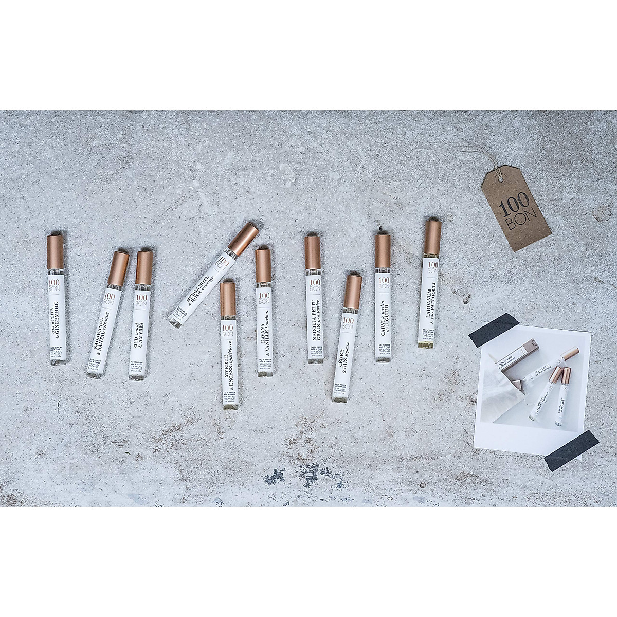 100BON Eau De The & Gingembre – Tea & Ginger Fragrance for Women & Men – Energizing Organic Fragrance - Sweet, Citrus & Spicy Notes Fragrance - 100% Natural Fragrance Spray, 0.5 Fl Oz