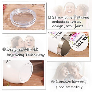 Patelai Mother In Law Gift from Son In Law Daughter In Law, Thank You for Being My Mother-in-Law Coffee Cup for Mother's Day Birthday, 12 oz Wine Tumbler with Lid Straw Brush (White)