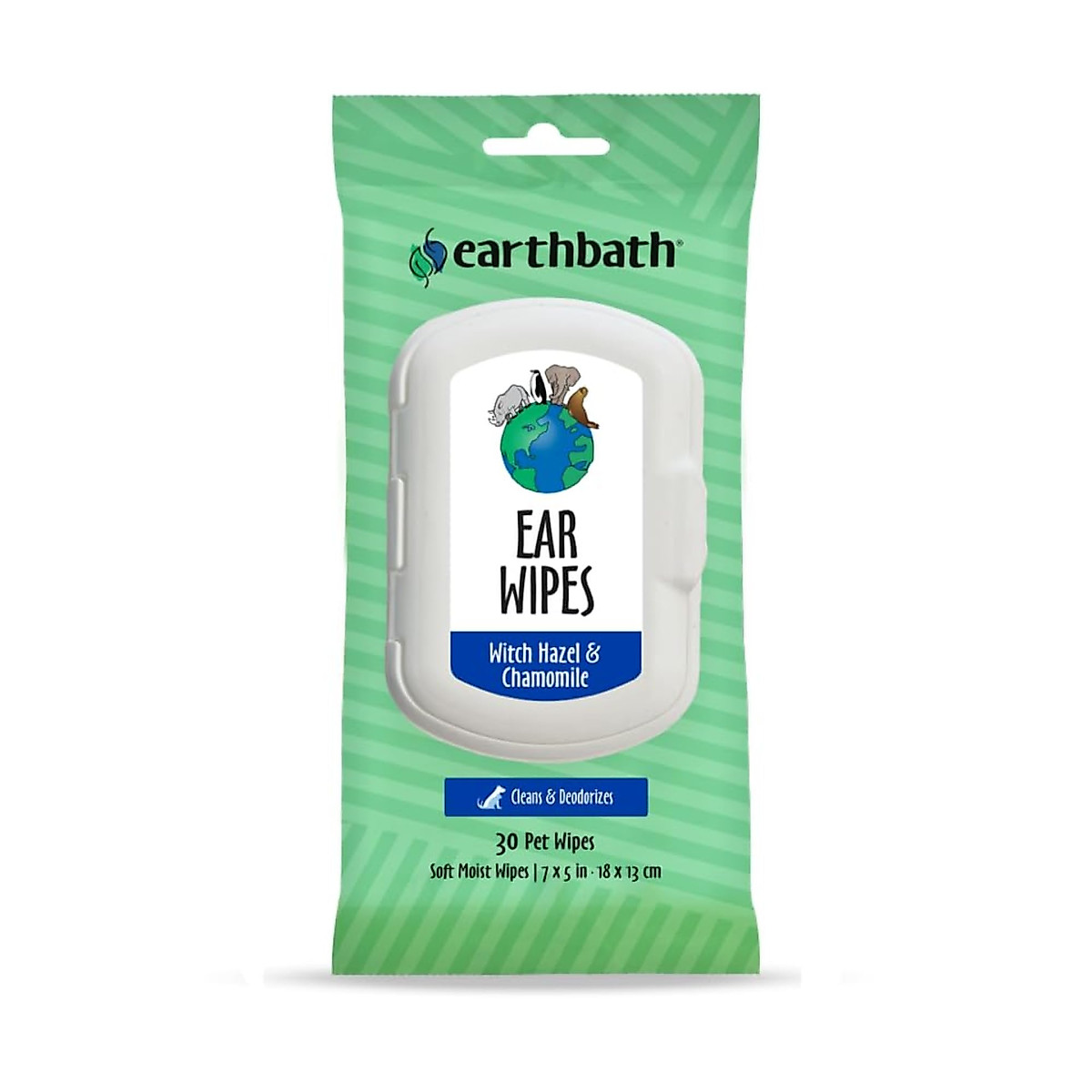 earthbath, Dog Ear Wipes - Gentle Dog Ear Cleaner, Best Pet Wipes for Dogs & Cats, Made in USA, Cruelty-Free Dog Wipes, Keep Your Pet's Ears Naturally Clear & Infection Free - 25 Count (1 Pack)