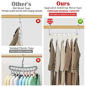 Space Saving Hangers for Clothes, Collapsible Hangers Space Saving for Organization and Storage, 3 Packs Clothes Hangers Space Saver for Closet, Metal Hangers Organizer, Dorm Room Essentials