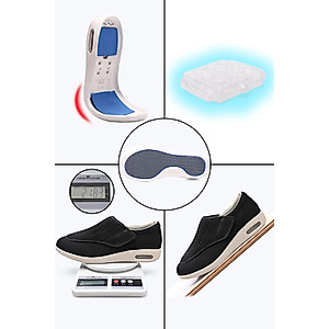 ZUMEIJIA Women's Diabetic Shoes for Women Casual Adjustable Walking Shoes Wide Shoes for Elderly Swollen Feet Non-Slip Air Cushion Bottom Fattening and Widening Black 7