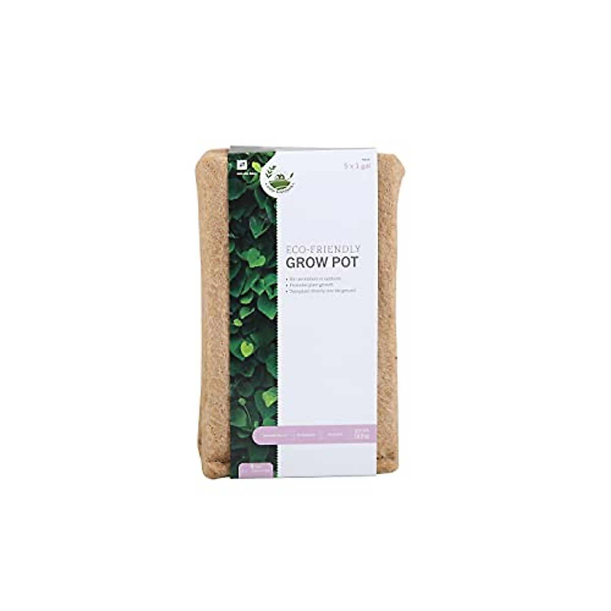 Jute Gardens 5 Pack of I Gallon Biodegradable Grow Pot Nursery Pots - Growing Plants - Plastic Free - Flowers Vegetable Planter - Potting Bags - Jute Fabric - Planting - Smart Design Pots