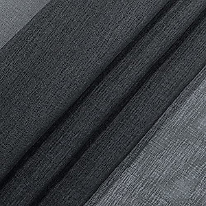 ECLIPSE Ines Printed Ombre Textured Light Filtering Grommet Window Curtains for Bedroom (2 Panels), 52 in x 63 in, Charcoal
