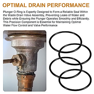 Plunger O-Ring Gasket Compatible with T&S Brass 010389-45, Twist Waste Drain Valve Stopper O-Ring for 3-Tier Sink Drains, Sink Drain O-Ring Prevents Leaks and Keeps Kitchen Sink Running Smoothly-4 pcs