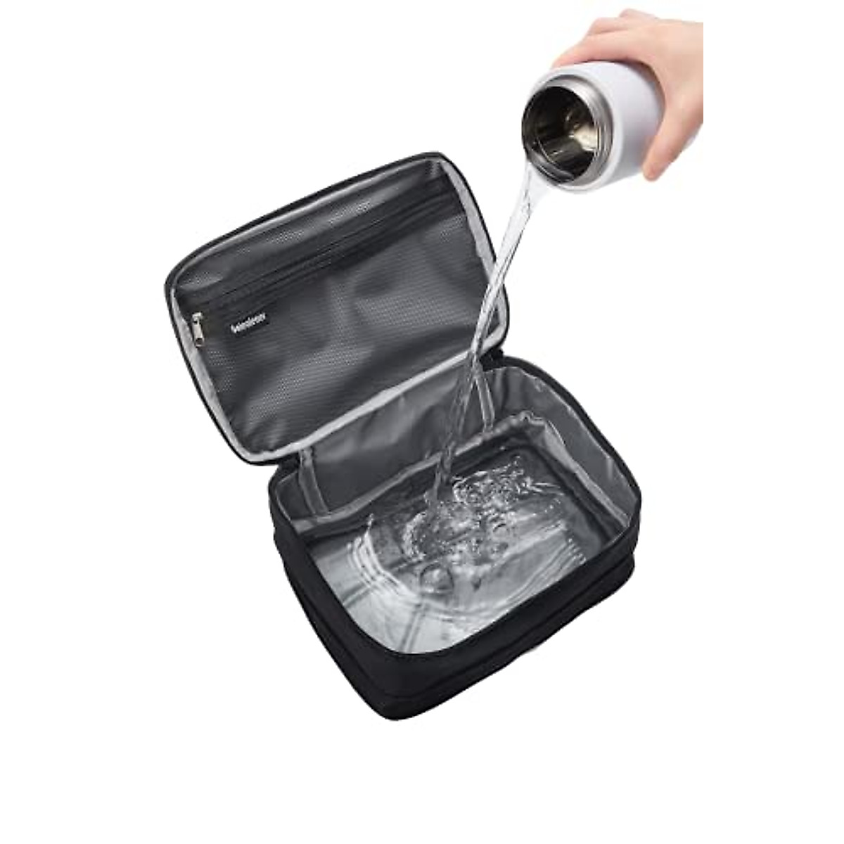 goiealeaes Black Lunch Box Bag For Men & Women Expandable Adult Lunch Boxes Bag Canvas Small Lunch Bag Handheld Insulated Lunch Bag