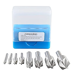 Accusize Industrial Tools 82 Degree 6 Flute H.S.S. Machine Countersink, 8 Pcs, Precision Ground, 0206-1018