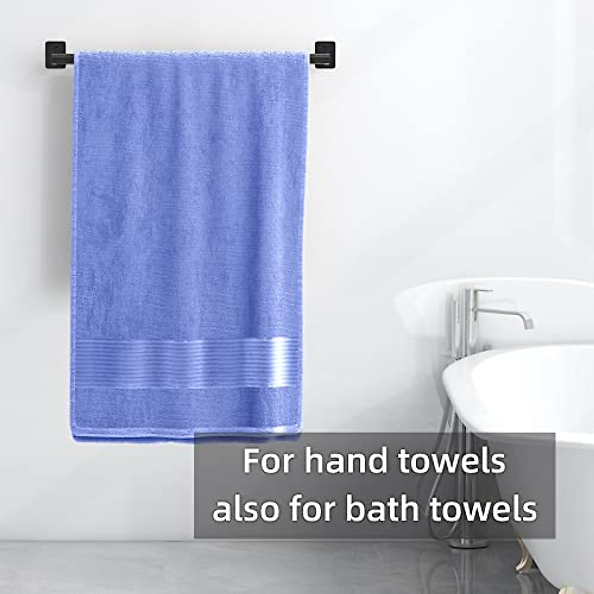 Bathroom Towel Bar, 24 Inch Towel Racks for Bathroom Wall Mounted, Heavy Duty Bath Hand Towel Holder Organizer, Modern Home Decor Towel Rod Bathroom Hardware Accessories, Matte Black Single Bar