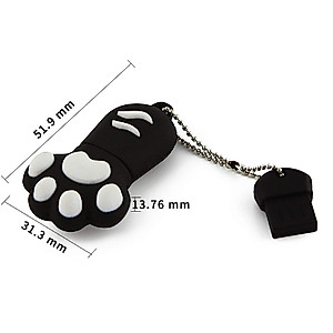 Aneew 16GB Pendrive Cartoon Cute Black Cat Claw Footprint USB Flash Drive Memory Thumb Gift