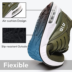 ADCORAN Womens Running Shoes Air Cushion Casual Walking Shoes Tennis Slip On Comfortable Workout Sneakers Green 9