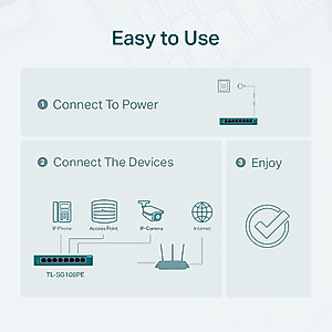 TP-Link TL-SG108PE 8-Port Gigabit Web Managed Easy Smart Ethernet PoE Switch (4 PoE Ports, 55 Watt Budget)