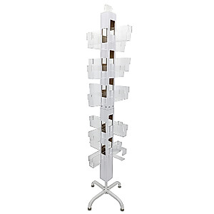 FixtureDisplays® Greeting Card Rack Clear Plexiglass Spinner Retail Spin Rack DVD CD Book Stand 6.25“ Wide Pocket 8.5" High 20 POCKETS 10024-NPF