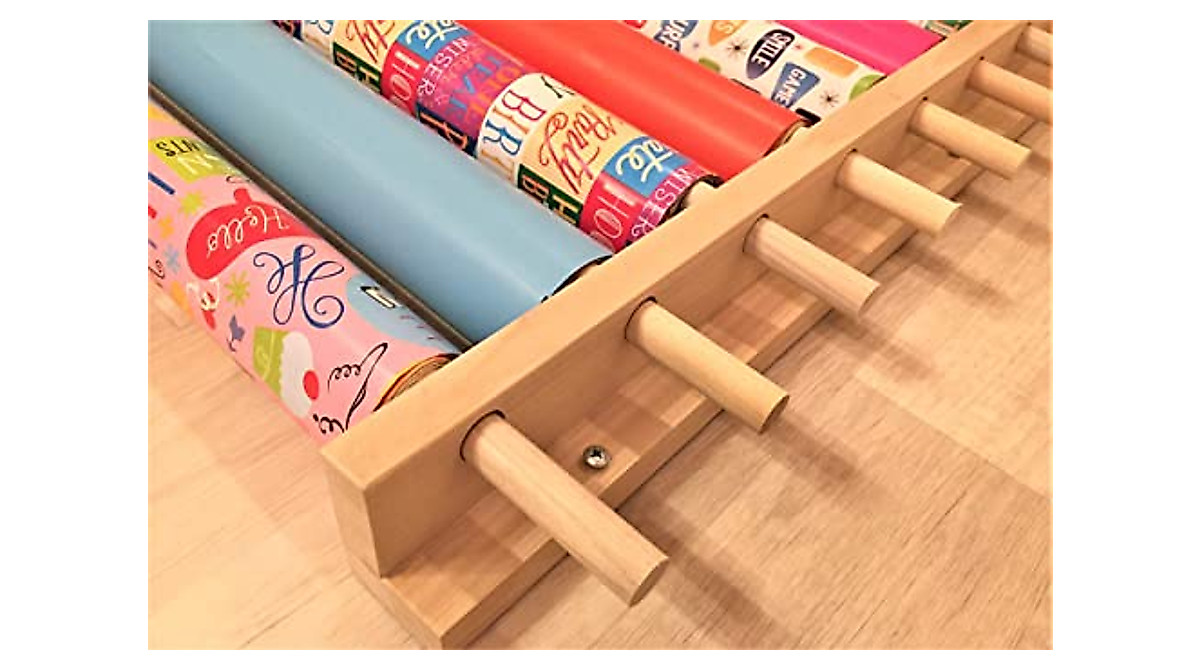 Storage Station for Gift Wrap & Crafts - Wall Mounted Organizer
