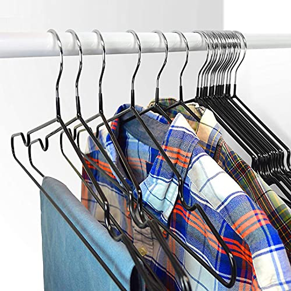 KEPLIN Rubber Coated Metal Clothes Hangers - 20 Pack, Premium, Heavy Duty Metal Hangers for Clothes - Space Saving Coat Hanger for Closet, Racks and Rails