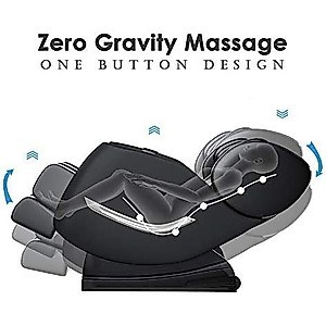 SMAGREHO 2022 New Full Body Electric Zero Gravity Shiatsu Massage Chair with Bluetooth Heating and Foot Roller for Home and Office (Black)