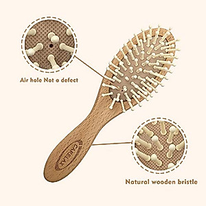 Baby Hair Brush & Comb Set, Organic Wooden Hairbrush Natural Goat Bristles 3-Piece for Newborns & Toddlers, Ideal for Cradle Cap & Itching, Perfect Shower and Registry Gift for Infant, Toddler, Kids