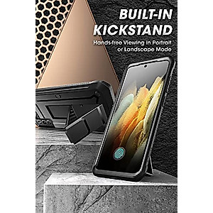 SUPCASE Unicorn Beetle Pro Series Case Designed for Samsung Galaxy S21 FE 5G (2022 Release), Full-Body Dual Layer Rugged Holster & Kickstand Case with Built-in Screen Protector (Black)