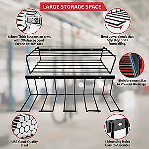 SHARPBEA Power Tool Organizer Drill Holder for Garage Organization & Drill Storage | Garage Tool Organizers and Storage with Garage Storage Shelves & Drill Holder Wall Mount Storage Rack Drill Rack