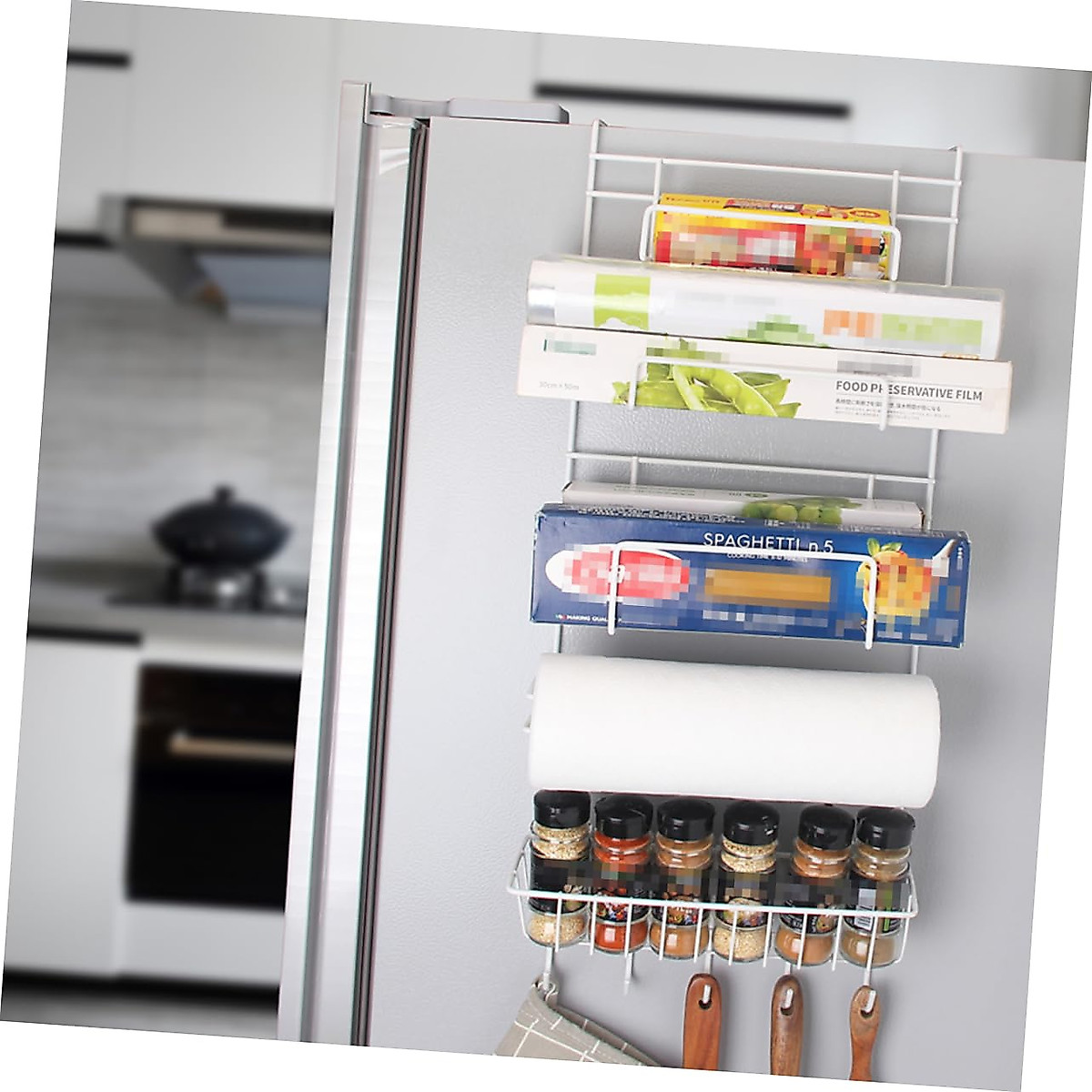 MAGICLULU Refrigerator Side Wall Shelf Multi-layer Storage Holder Copper Storage Rack Refrigerator Storage Rack Refrigerator Hanging Rack Foldable Storage Rack