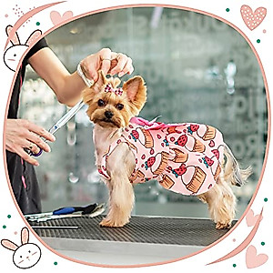 6 Pieces Puppy Dog Dress Pet Bowknot Princess Dress Puppy Floral Vest Skirt Pet Summer Dress Dog Cute Rosette Sundress Apparel for Small Dog Cat Pet (S (3-5lbs), Cute Style)