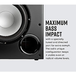 Polk Audio PSW108 10" Powered Subwoofer | 100W Peak Power | Explosive Performance for Movies & Music | Black