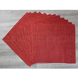 CleverDelights 20 Inch Red Burlap Squares - 4 Pack - Jute Burlap Fabric - Finished Edges - 20" x 20"
