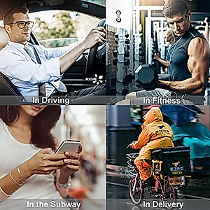 Open Ear Headphones Bluetooth Single Bone Conduction Wireless Earbuds with Earhooks Microphone Earphones Waterproof Long Battery Life Earpiece for Workout Sports Running Android iOS Non Ear Plug Blue