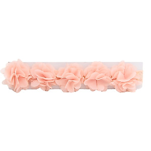 Baby Elastic Chiffon Flower Headbands Princess Girls Hand Sewing Beads Flower Headwear (XW1005)