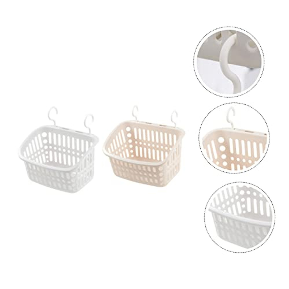 COLLBATH 2pcs Plastic Bathroom Hanging Basket Hanging Shower Caddy Hangable Bathroom Storage Basket Bathroom Shelf Organizer Bathroom Storage Rack Draining Basket Mesh Basket Plastic Pp