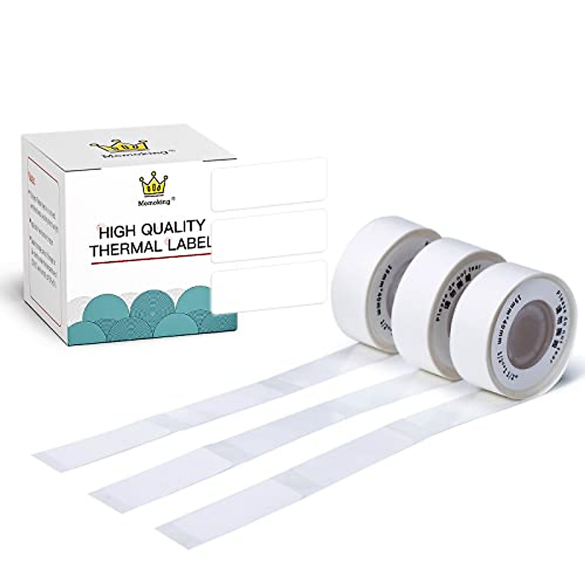 D30 Label - Label Maker Paper Pure White Label Thermal Printer Paper Self-Adhesive 14x40mm/0.55x1.57inch for Name Price Folder Storage, Compatible with Memoking/Phomemo D30 Label Maker, 3 Rolls
