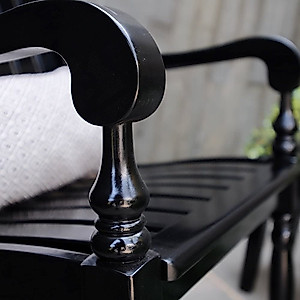 Cambridge Casual Montrose Solid Wood Oversized Rocking Chair Black, Set of 2