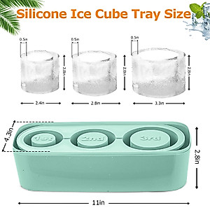 MooManGoo Ice Mold for Stanley Cup, Silicone Ice Cube Tray with Lid and Bin for 40 oz Tumbler Cup, Cylinder Ice Maker for Drinks, Coffee and Cocktails, Whiskey, Easy to Release (Green)