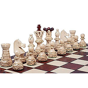 Handmade Chess Set European Ambassador with 21" Board and Hand Carved Chess Pieces