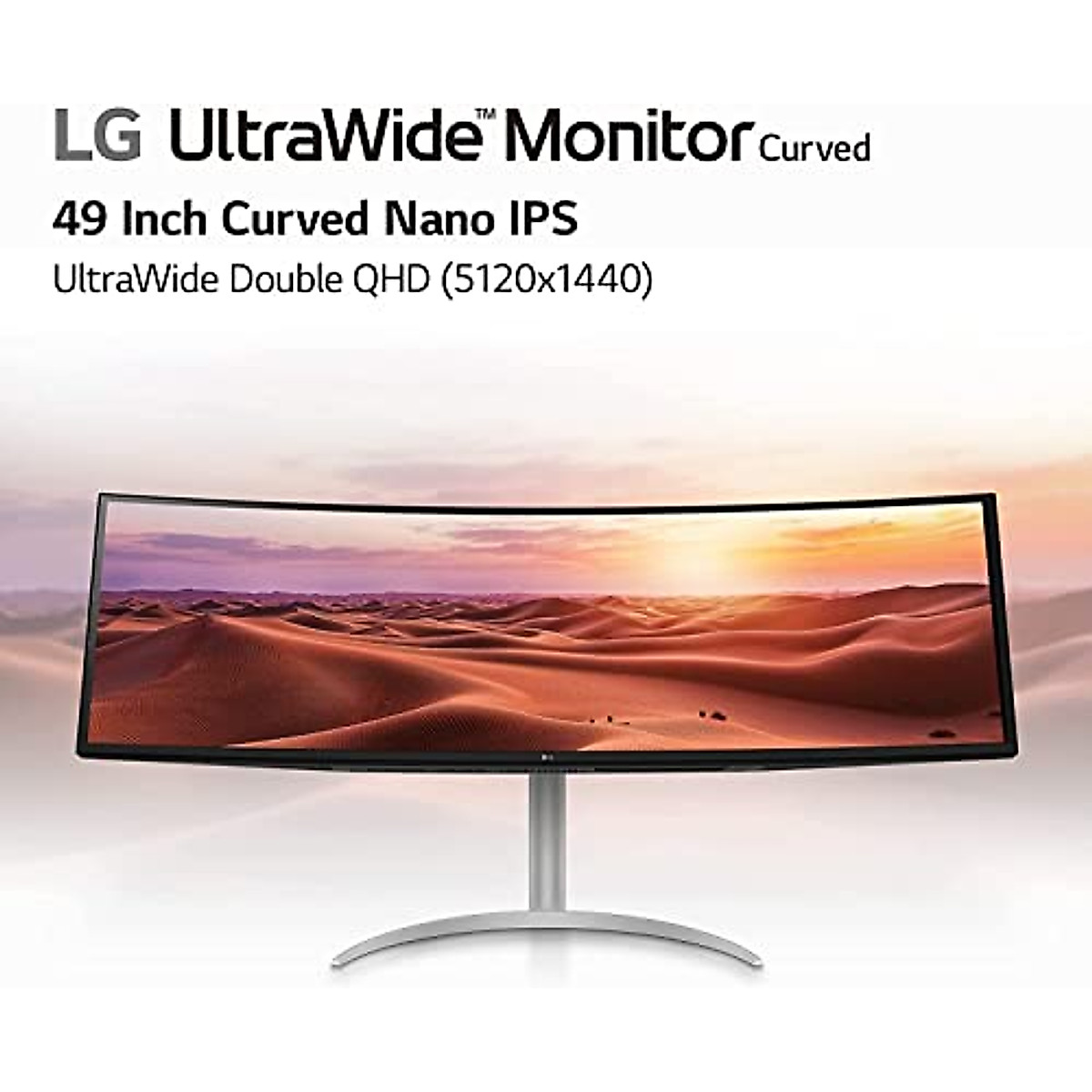 LG 49WQ95C-W 49 Inch 32:9 Curved UltraWide DQHD (5120 x 1440) Nano IPS Monitor, NVIDIA G-SYNC Compatible & AMD FreeSync Premium Pro, HDMI 2.1 & USB Type-C (90W PD), Tilt/Height/Swivel Adjustable