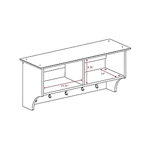 Pemberly Row Traditional 36" Wide Hanging Entryway Shelf in Drifted Gray