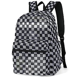 Yusudan Checkered Mesh Backpack for Girls, Kids Semi-Transparent School Bookbag Women See Through Beach Bag Daypack