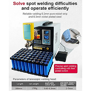 ALSUP 738AL Cordless Spot Welding Machine Battery Welding Machine Battery Pulse Spot Welding Machine with Adjustable Welding Head for 18650 14500 Lithium Battery Pack Buildings