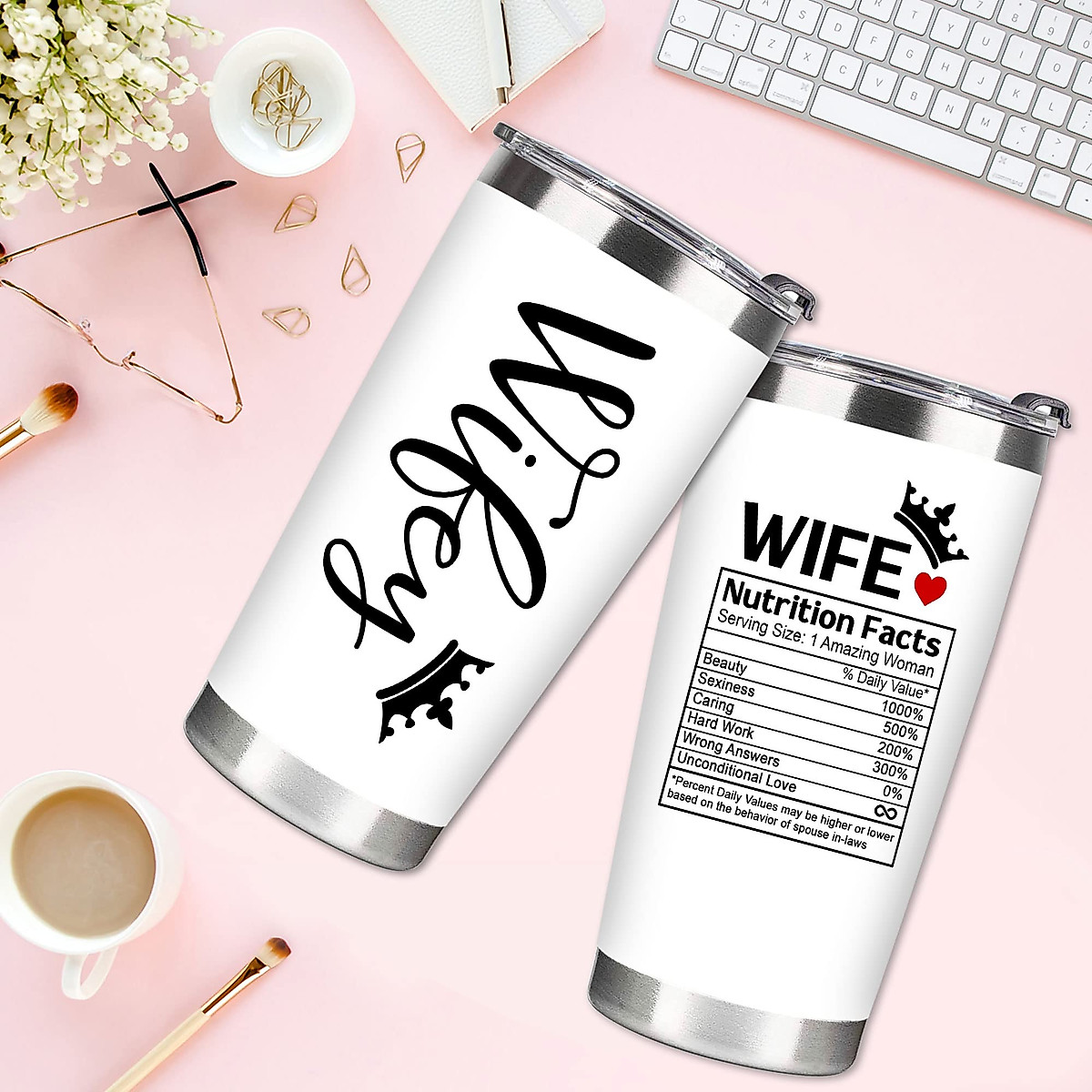 Gifts for Her Anniversary, Gifts for Her - Gifts for Wife, Wife Gifts from Husband - Anniversary, Birthday Gifts for Wife - Mothers Day Gifts for Wife - Wife Birthday Gifts Ideas - Wifey Tumbler 20 Oz