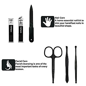 Nail Art Set Nail Clipper Pedicure Set, 6 Piece Nail Scissors, Sharp Stainless Steel Nail and Toenail Scissors,. Nail Care Tools with Luxury Travel Case