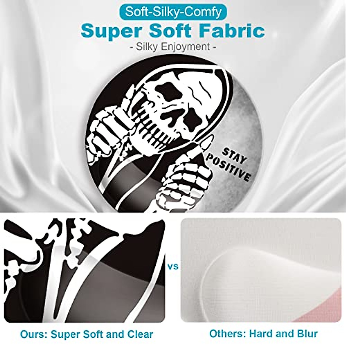 Large Mouse Pad with Wrist Rest Dia 9.45 inch, Mouse Pads for Desk, Cute Round Ergonomic Mouse Pad, Gel Mousepad Wrist Support for Computer Laptop Gaming Home Office Decor-Funny Skull