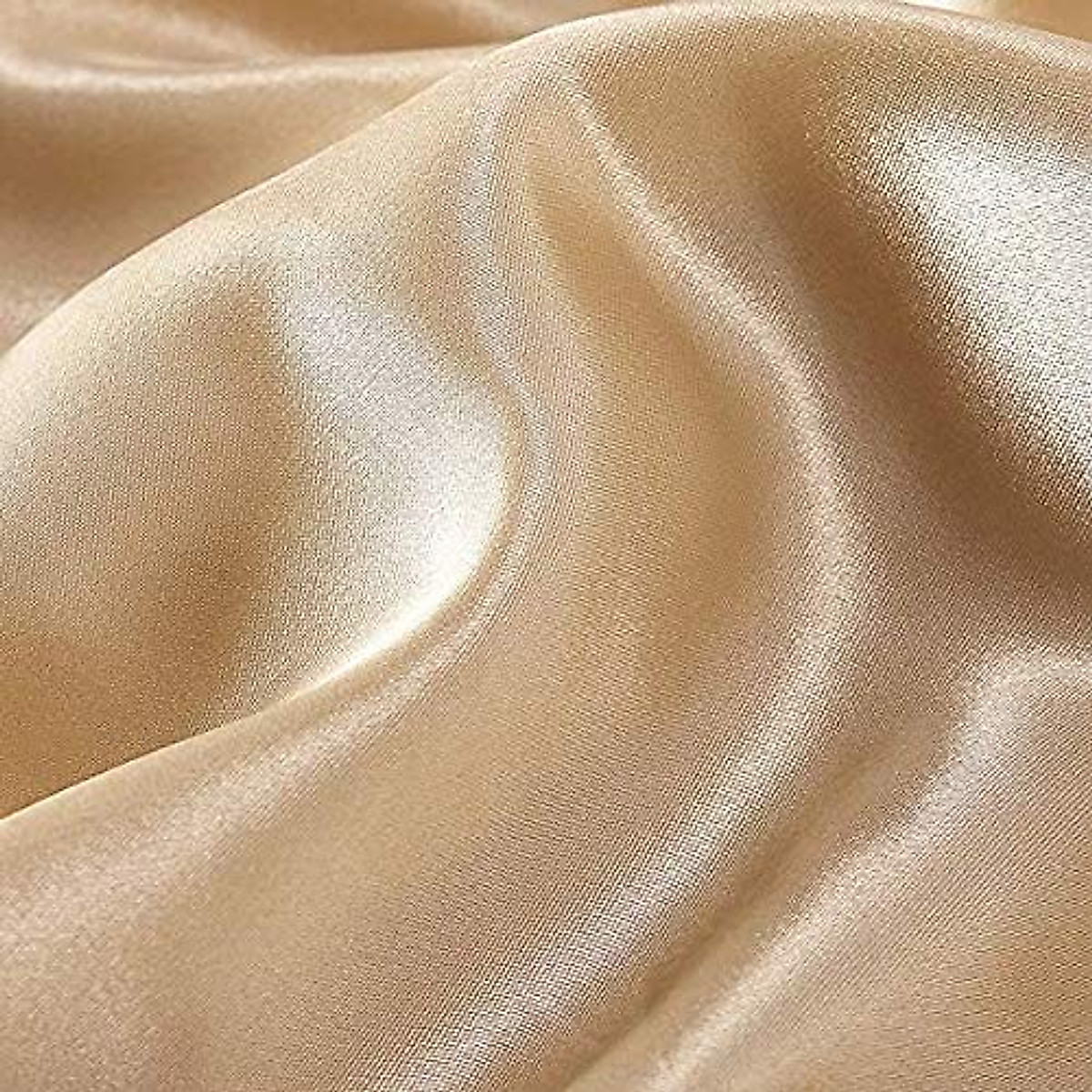 3 Piece Duvet Cover Set (1 Duvet Cover + 2 Pillow Shams) Satin Silk Honeymoon Sexy Luxury 100% Super Soft Microfiber Bedding Collection (Gold, Queen)