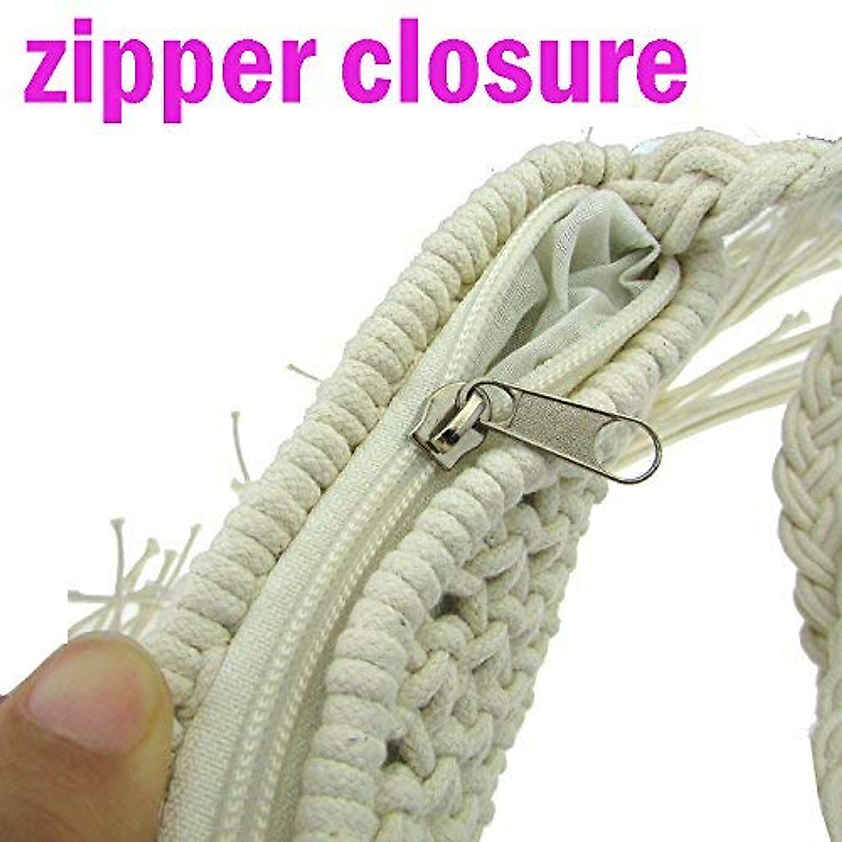 Donalworld Women Tassel Shoulder Bag Bohemian Beach Crochet Messenger Bags White