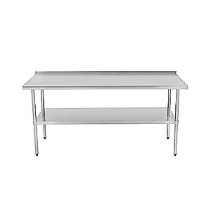 Pearington NSF Certified Stainless Steel Kitchen Prep and Work Table, Commercial Work Table for Restaurant and Home, 72" x 30", Stainless Steel